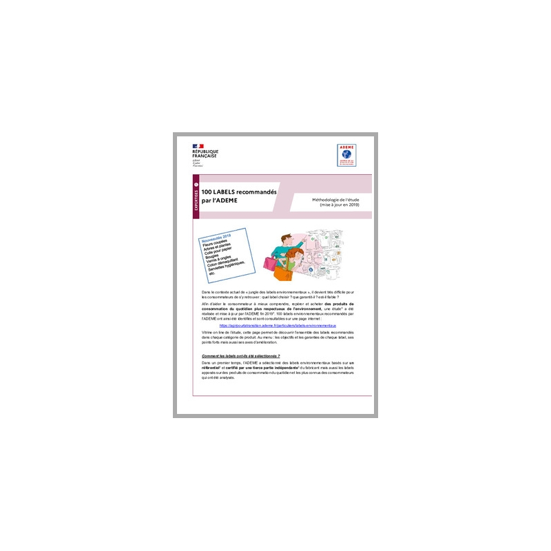 100 labels environnementaux recommandés par l'ADEME