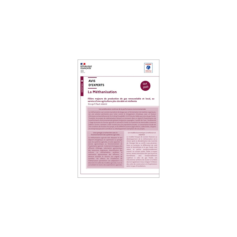 La librairie ADEME - Avis technique Méthanisation