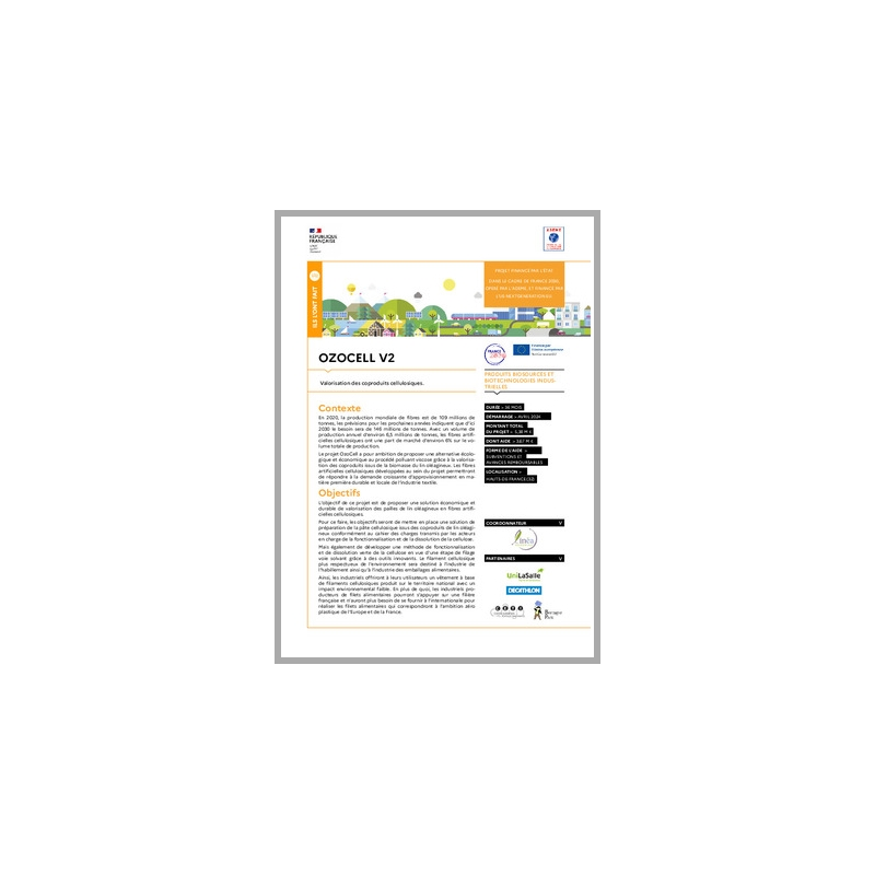 La librairie ADEME - OZOCELL V2 - Valorisation des coproduits cellulosiques