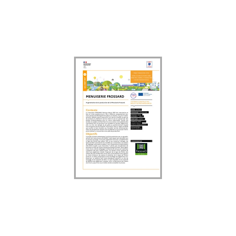 MENUISERIE FROSSARD - Augmentation de la production de la Menuiserie ...