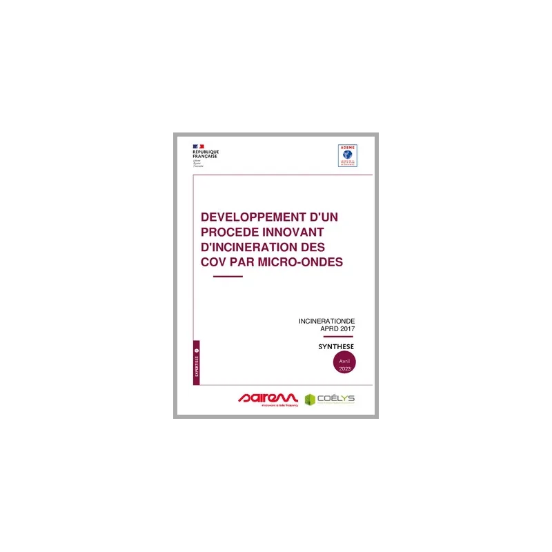 La librairie ADEME - Développement d'un procédé innovant d'incinération ...